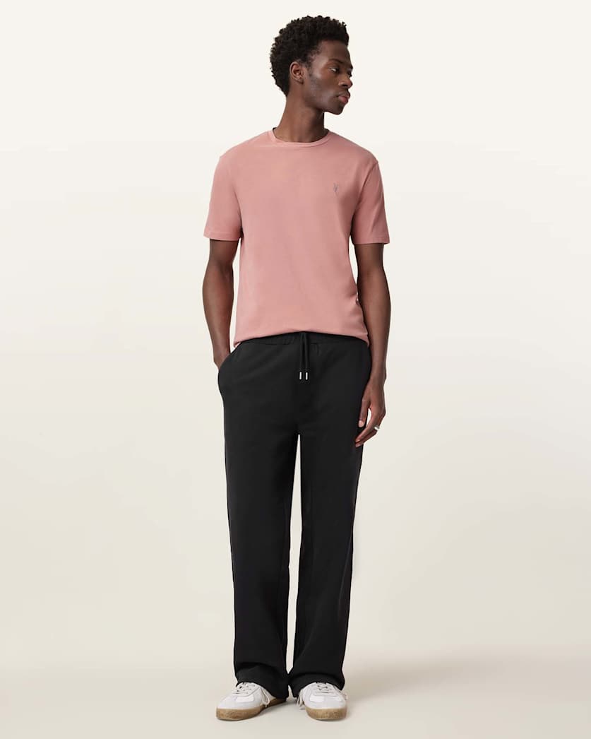 Brace Brushed Cotton Crew Neck T-Shirt CLEO PINK | ALLSAINTS